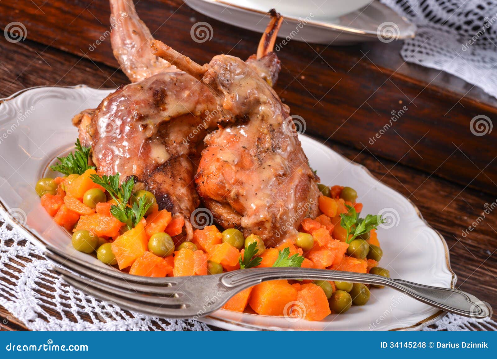 Roast rabbit stock photo. Image of brown, baked, baking - 34145248
