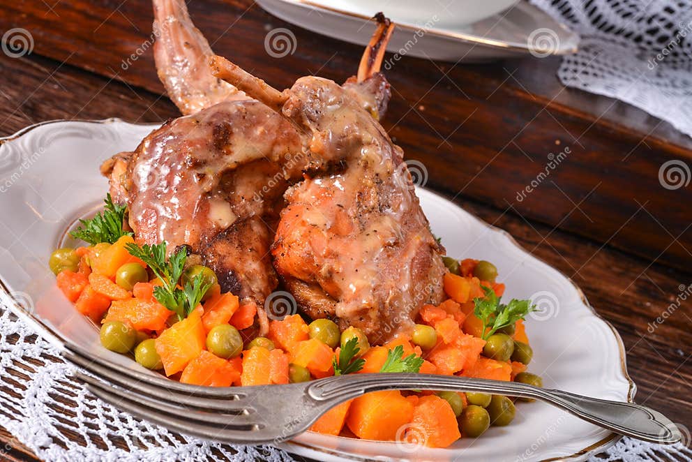 Roast rabbit stock photo. Image of brown, baked, baking - 34145248