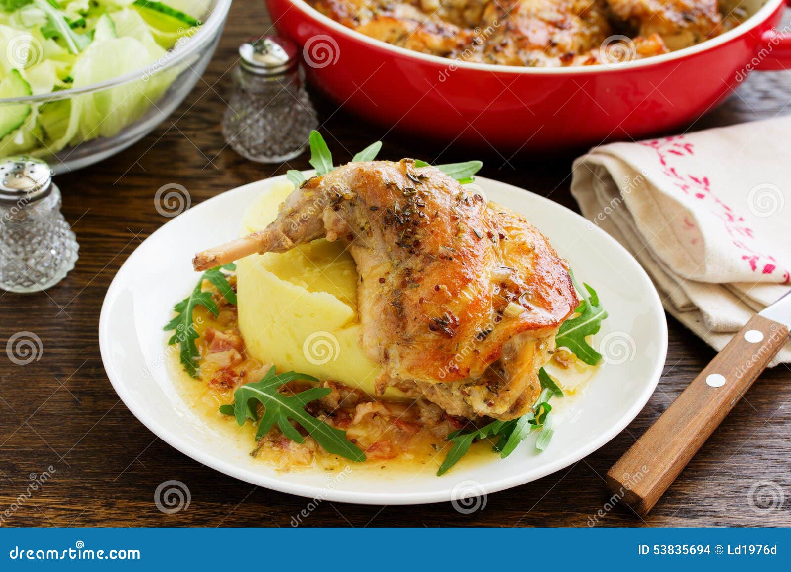 Roast rabbit stock photo. Image of dinner, cooked, lunch - 53835694