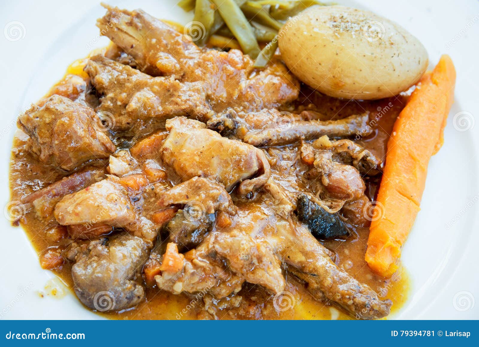 Roast rabbit . stock image. Image of menu, meat, meal - 79394781