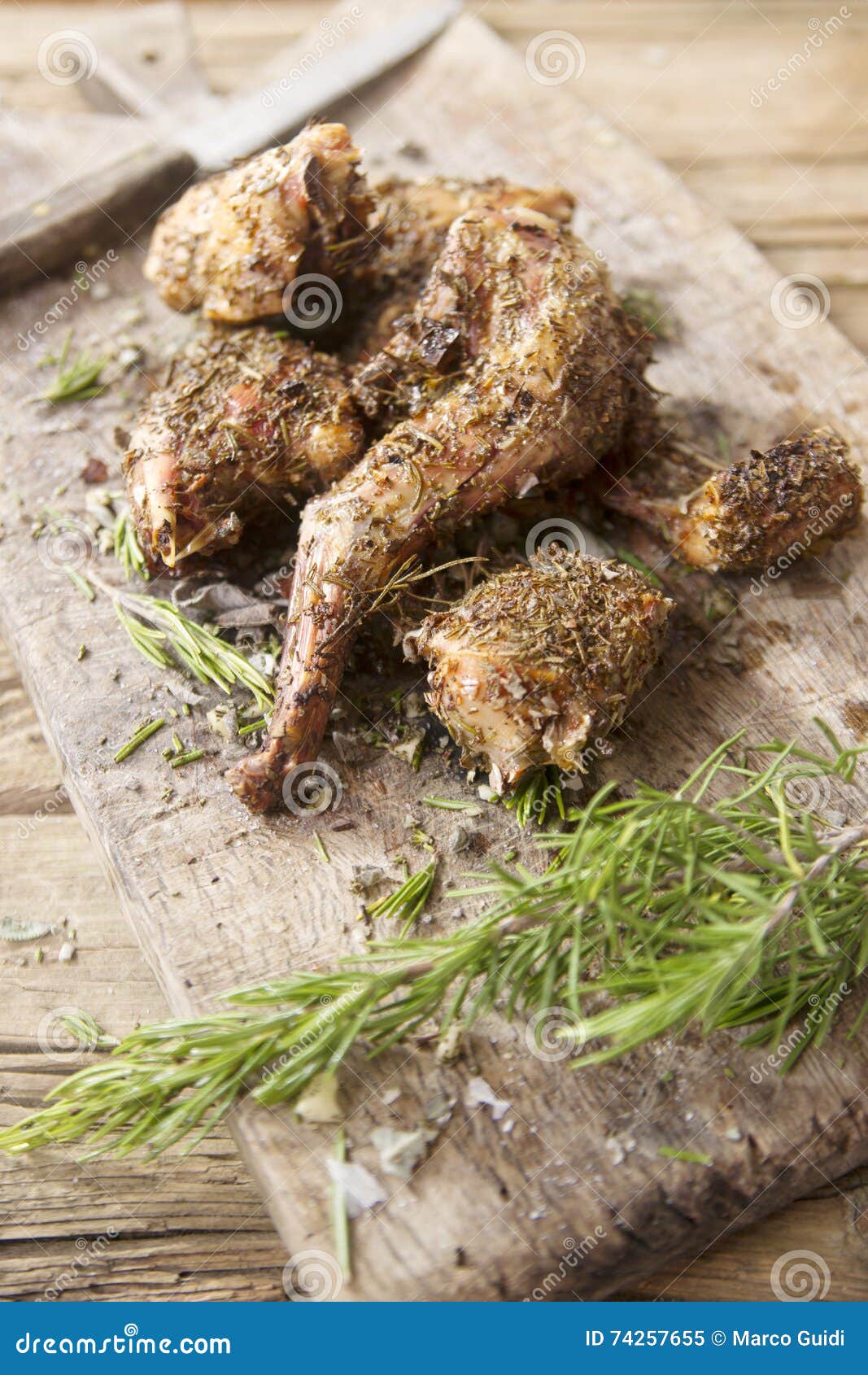 Roast Rabbit portions stock image. Image of bakery, rabbit - 74257655