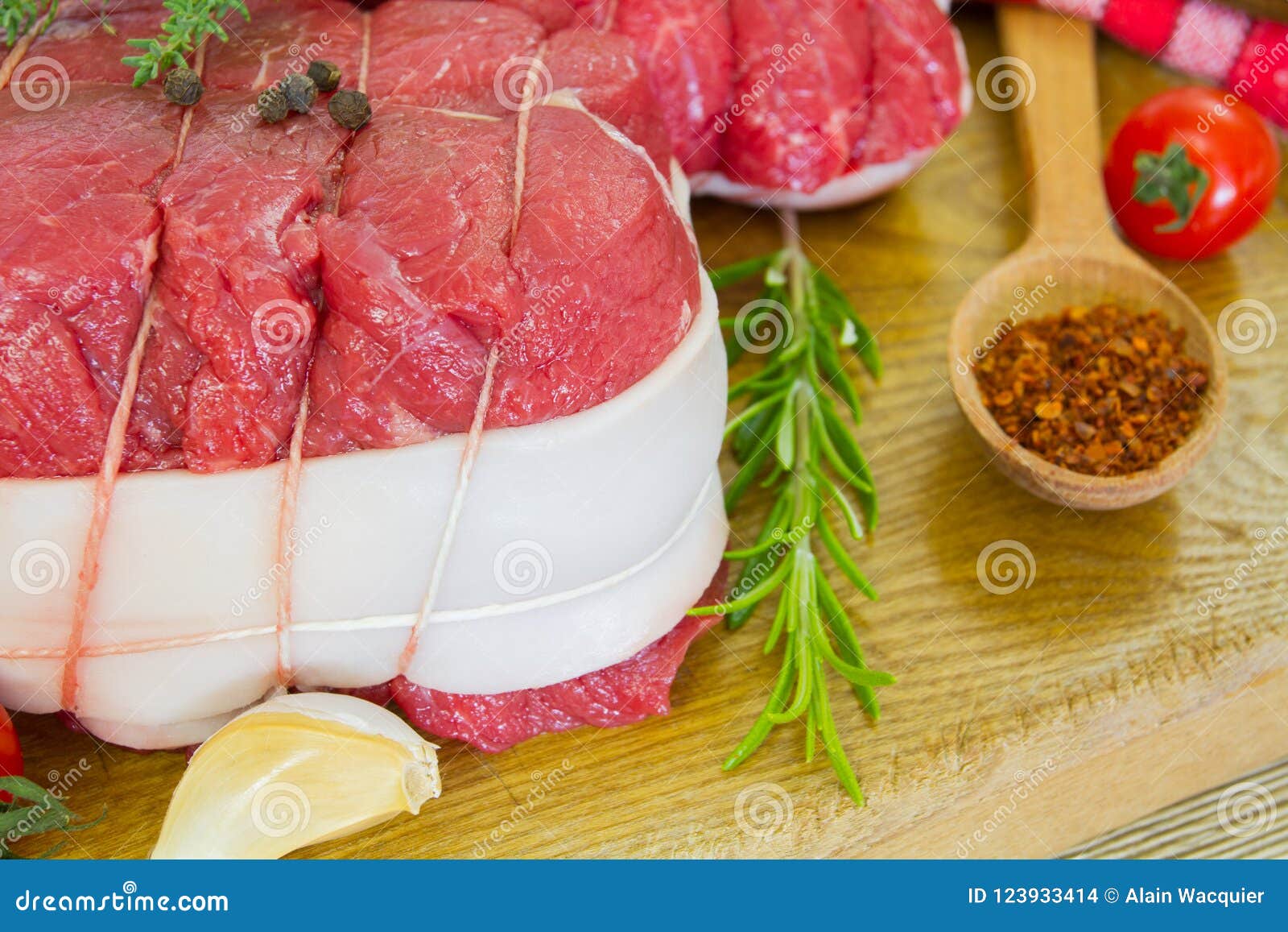 Roast raw beef rumsteak stock photo. Image of grill - 123933414