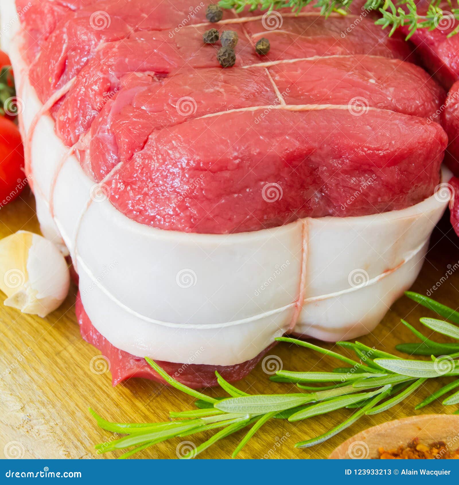 Roast raw beef rumsteak stock image. Image of beefsteak - 123933213