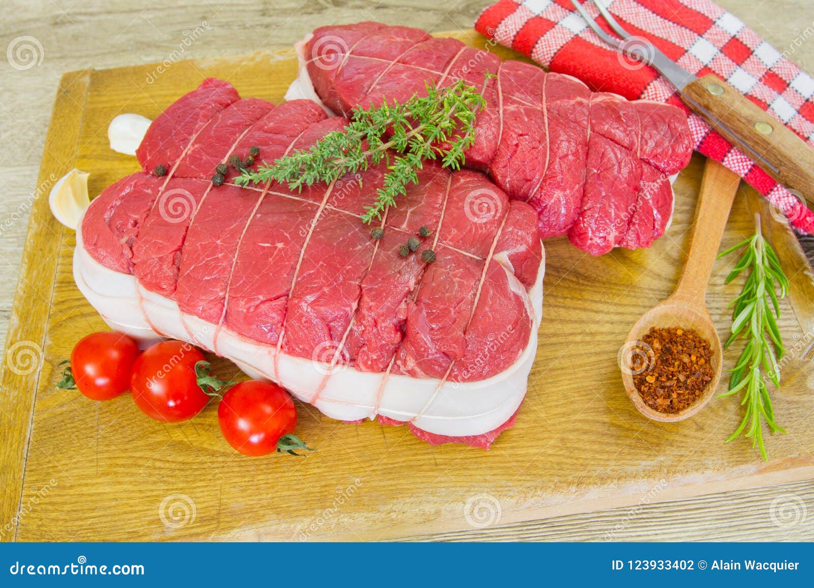 Roast raw beef rumsteak stock photo. Image of fresh - 123933402