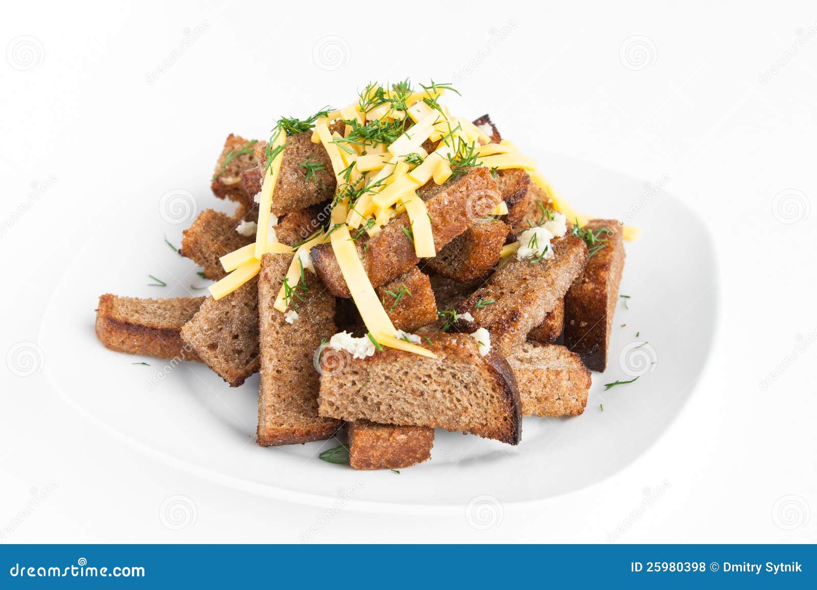 Roast Rusk from Bread with Cheese and Garlic Stock Photo - Image of ...