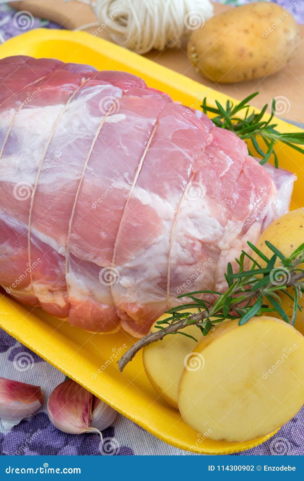 Roast stuffed pork meat stock photo. Image of stuffed - 114300902