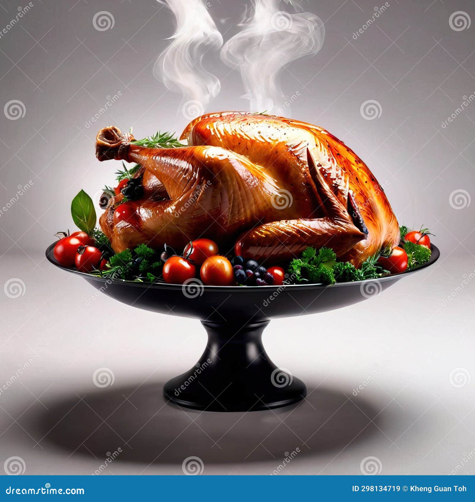 Roast Turkey Dinner, Steaming Hot, Dynamic Flying Bursting Layout Stock ...