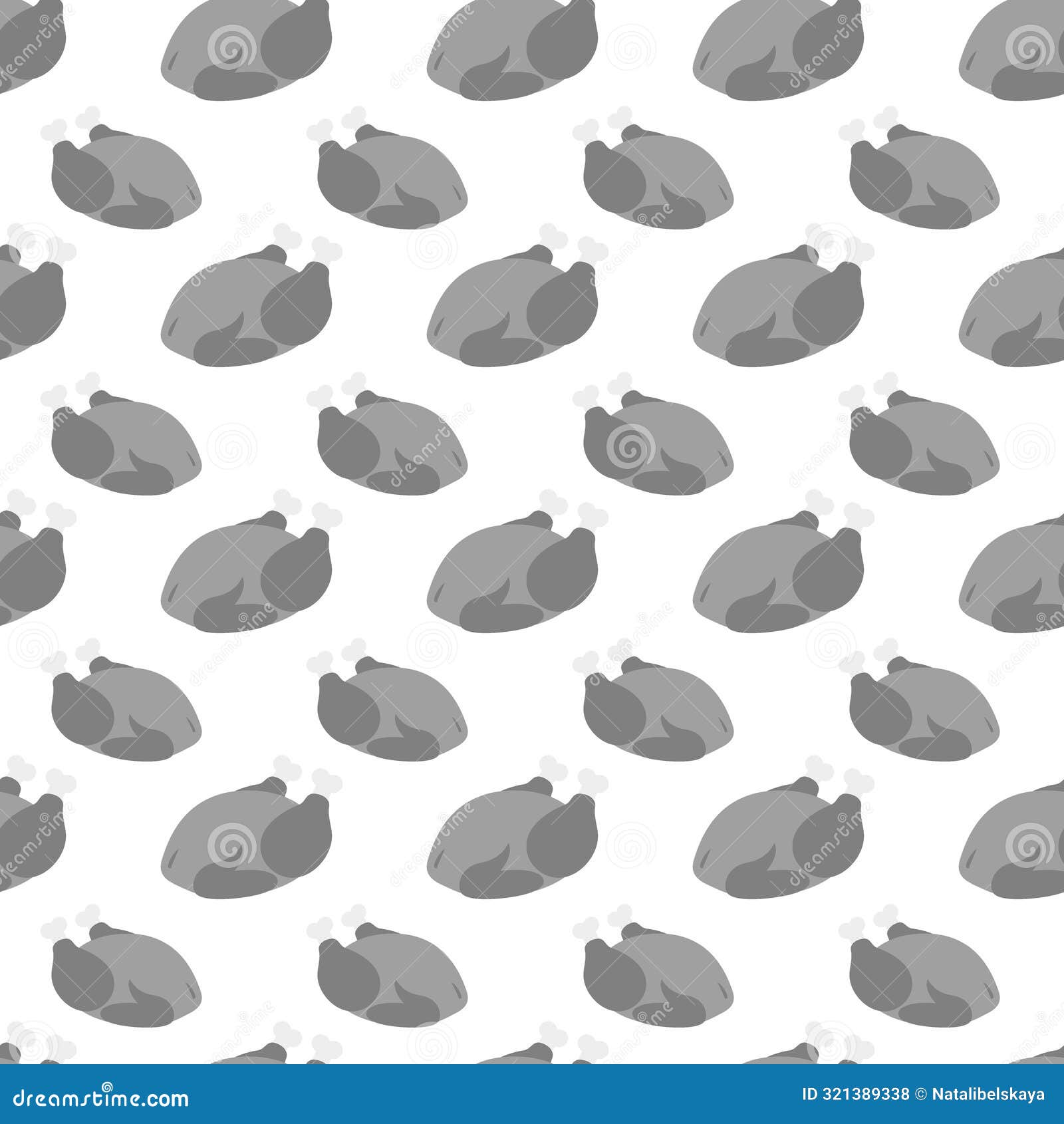 Roast Turkey Seamless Pattern in Grayscale. Abstract Background Texture ...