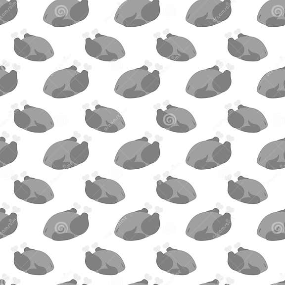 Roast Turkey Seamless Pattern in Grayscale. Abstract Background Texture ...
