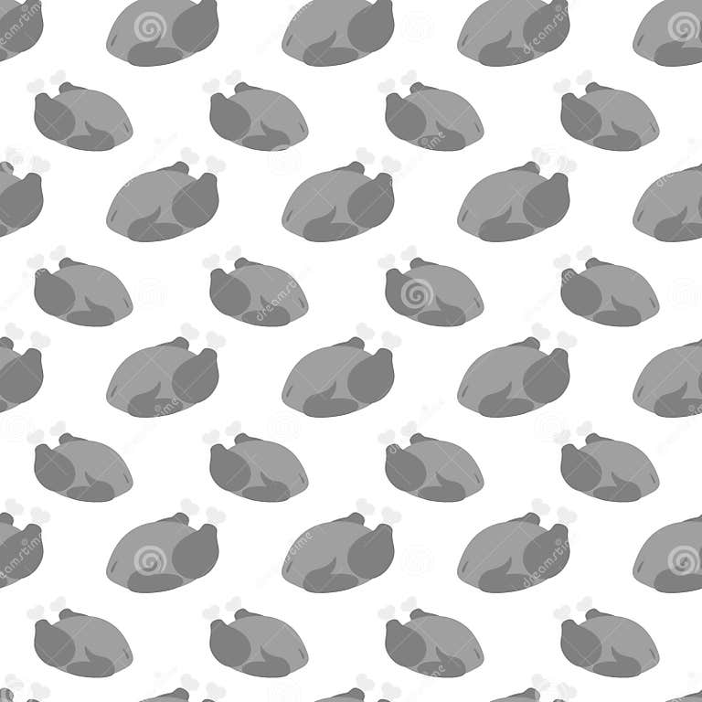 Roast Turkey Seamless Pattern in Grayscale. Abstract Background Texture ...