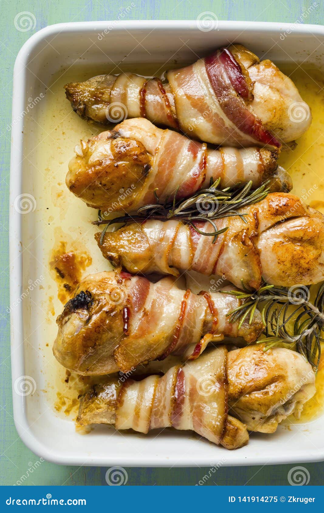 Roasted Bacon Wrapped Chicken Legs Stock Image - Image of roast, cooked ...