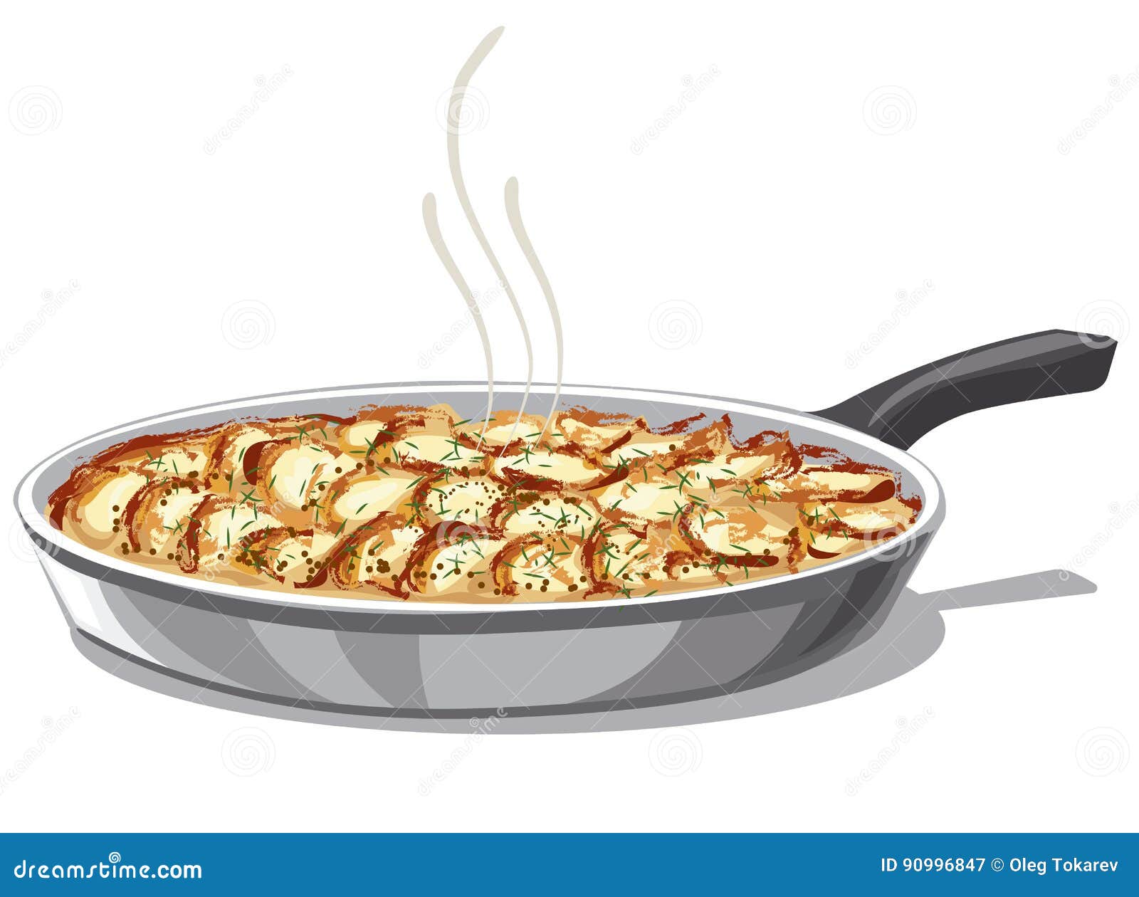 Roasted baked potatoes stock illustration. Illustration of food - 90996847