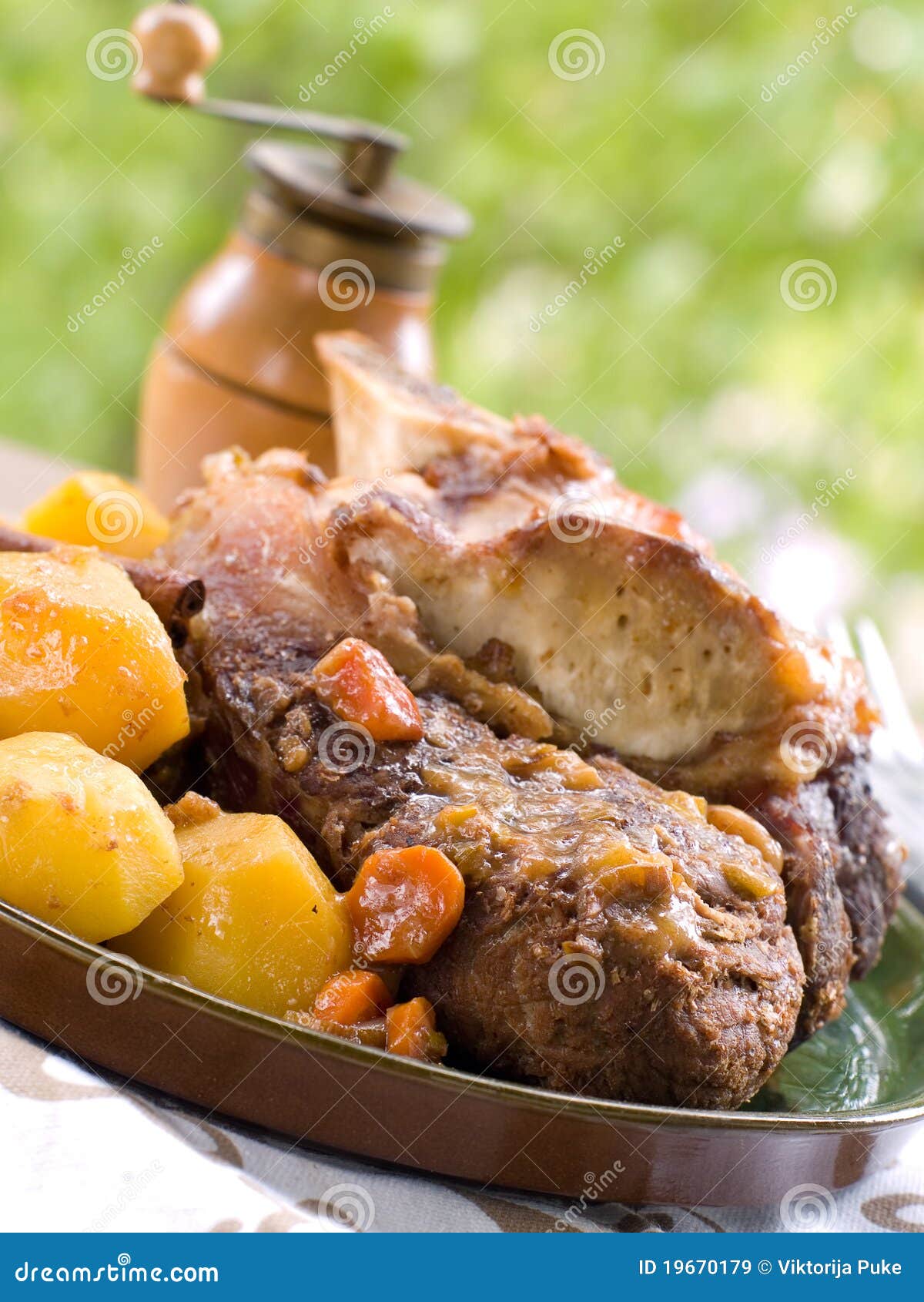 Roasted beef stock image. Image of closeup, potato, juicy - 19670179