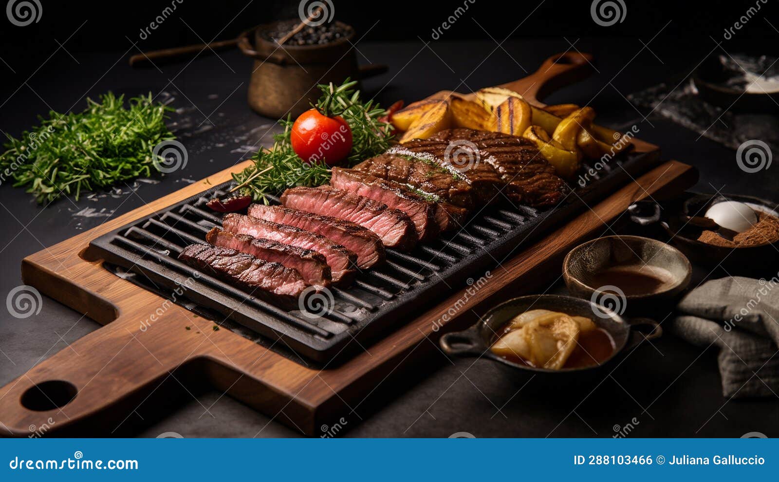 Roasted Beef in a Fancy Restaurant Stock Illustration - Illustration of ...