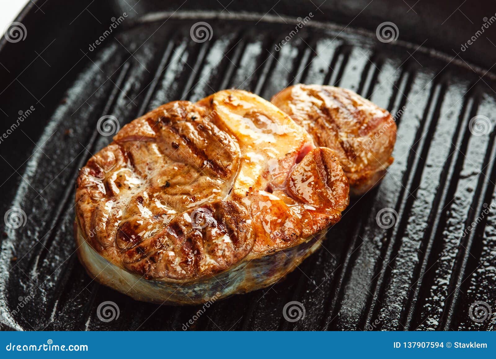 Roasted Beef Shank on the Grill Pan Stock Photo - Image of portion ...