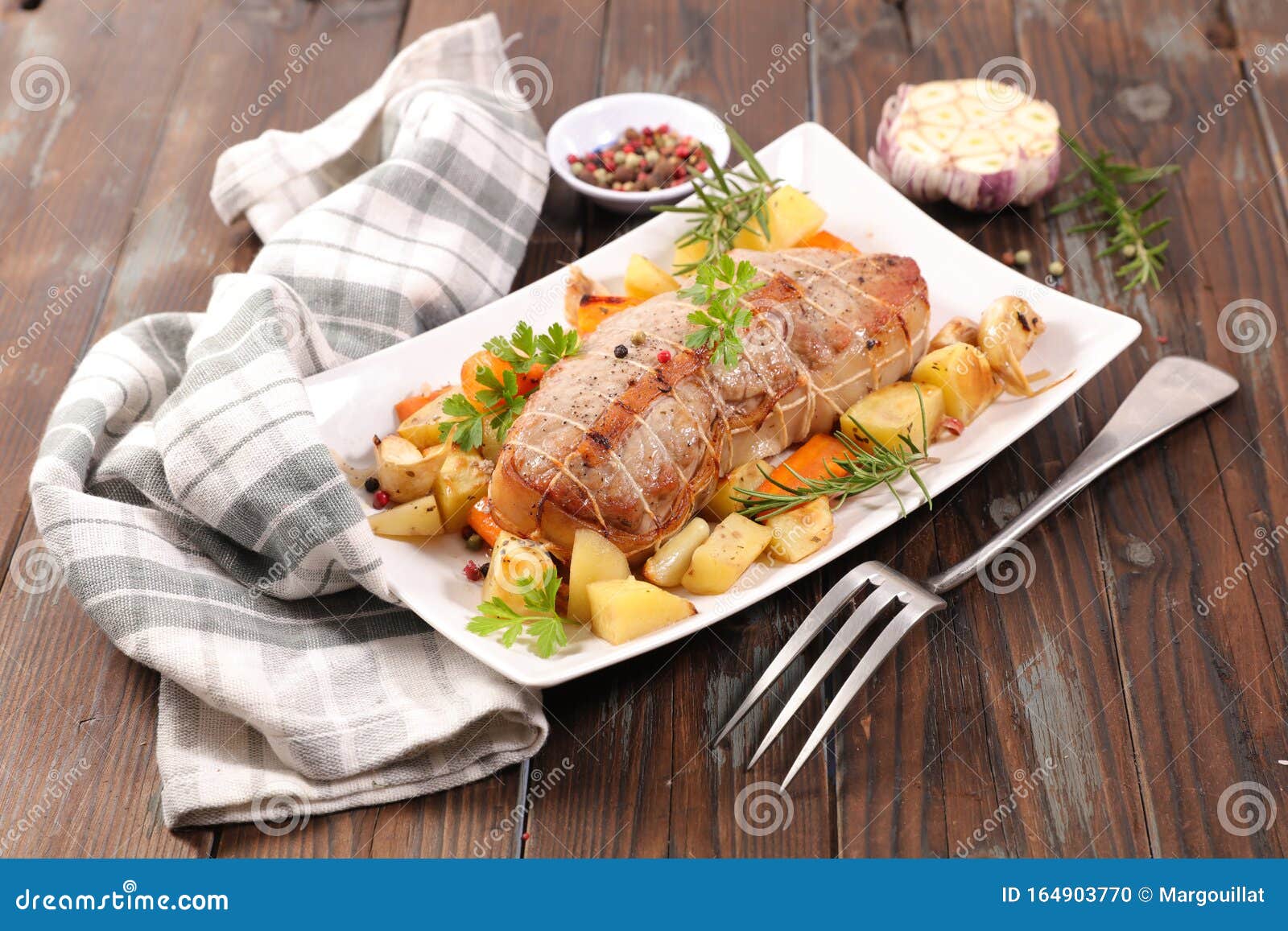 Roasted Beef or Veal with Vegetable Stock Photo - Image of cookery ...