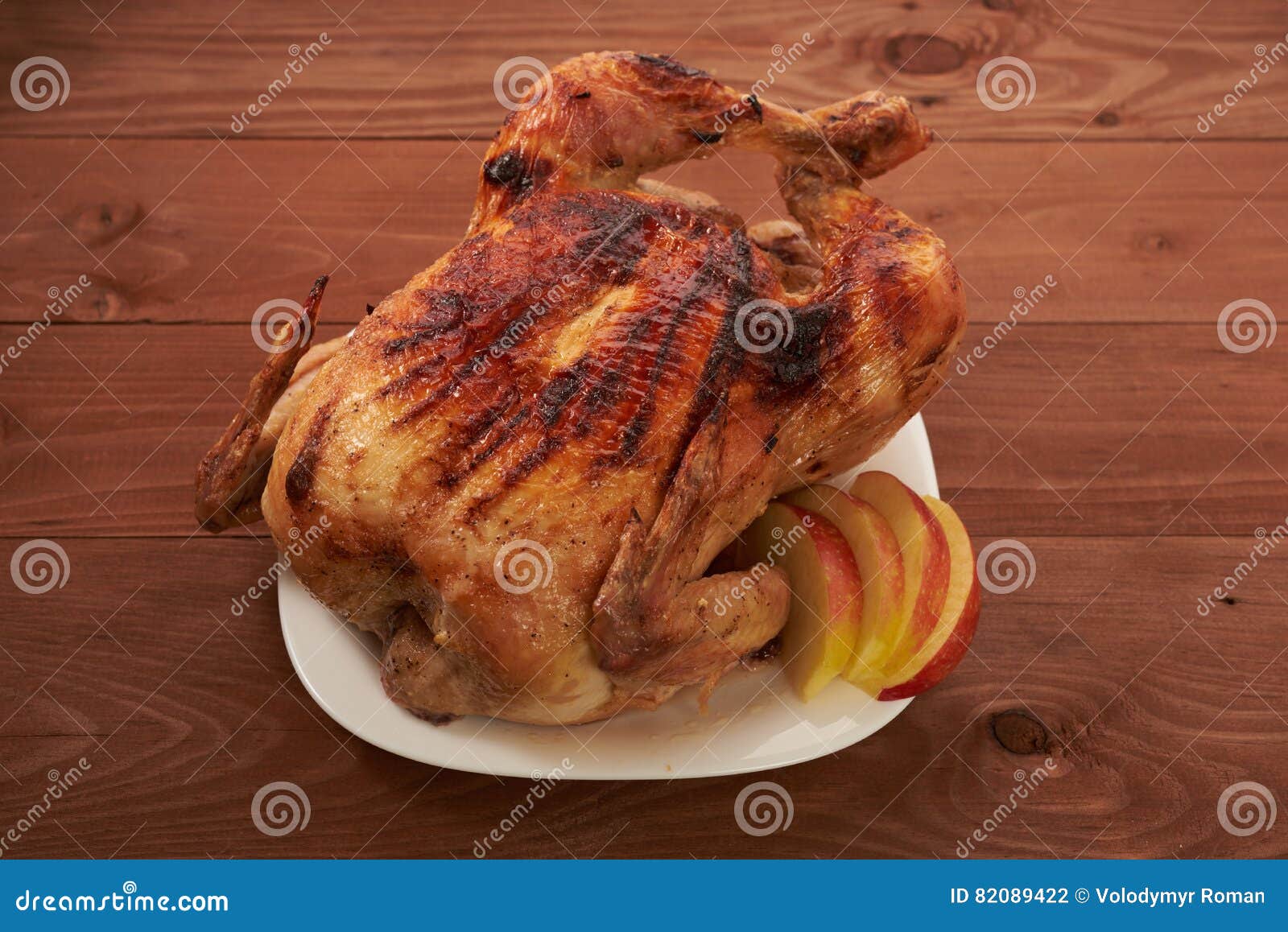 Roasted Bird on a Wooden Table Stock Photo - Image of steak, cooked ...