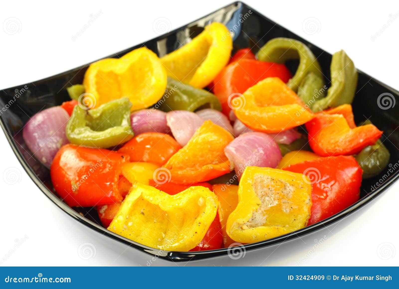 Roasted capsicum and onion stock image. Image of meal - 32424909