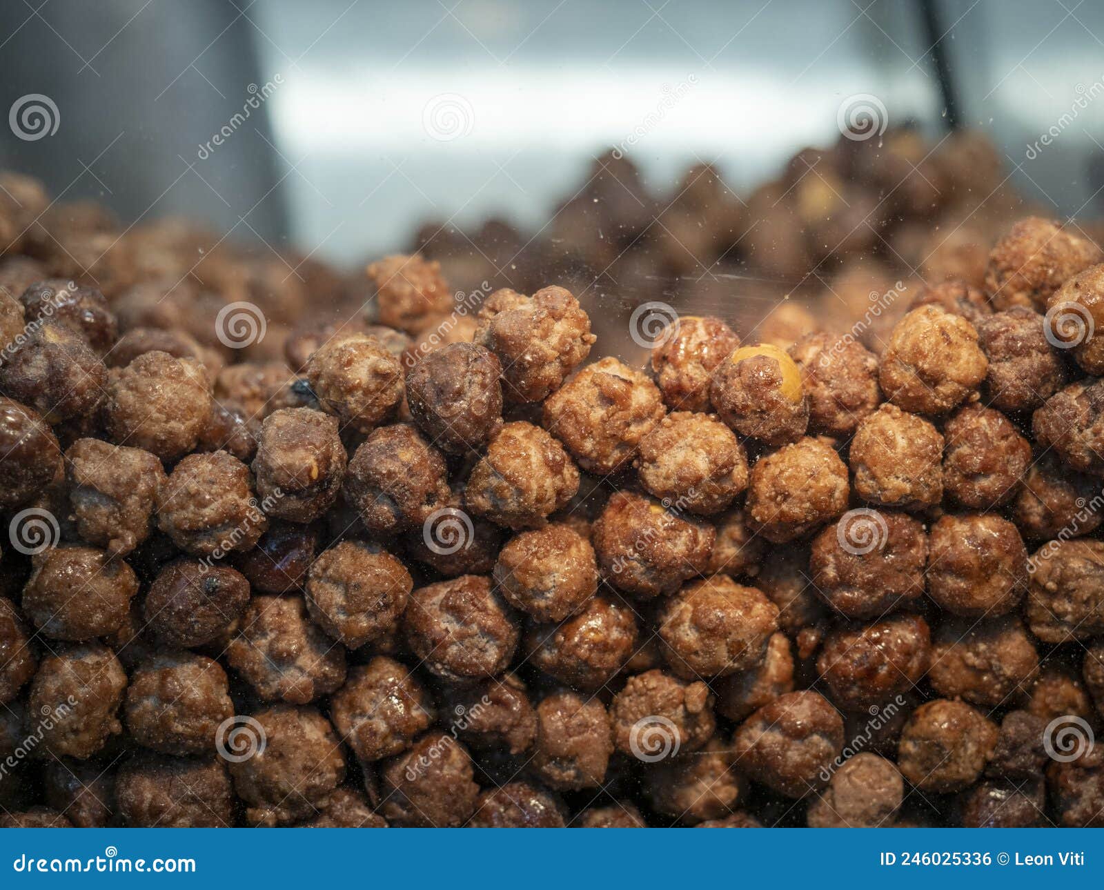 Roasted Caramelized Peanuts in Plastic Box Stock Photo - Image of ...