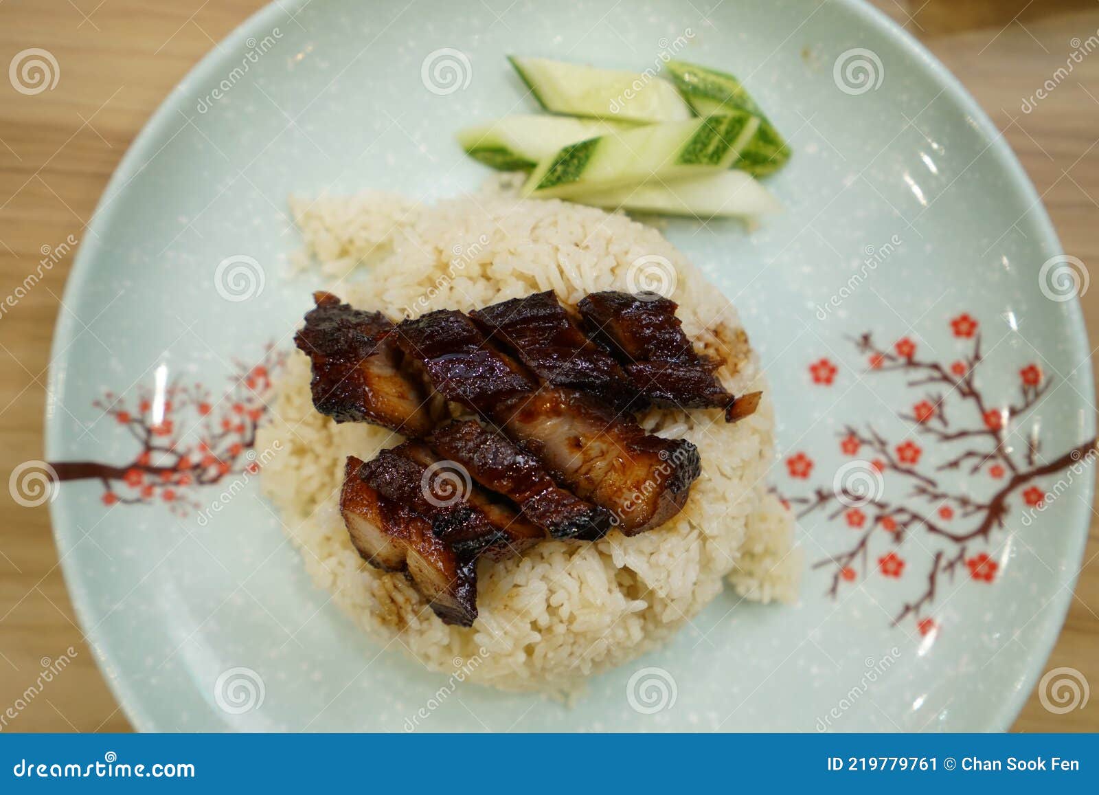Roasted Char Siew Rice stock image. Image of food, dish - 219779761