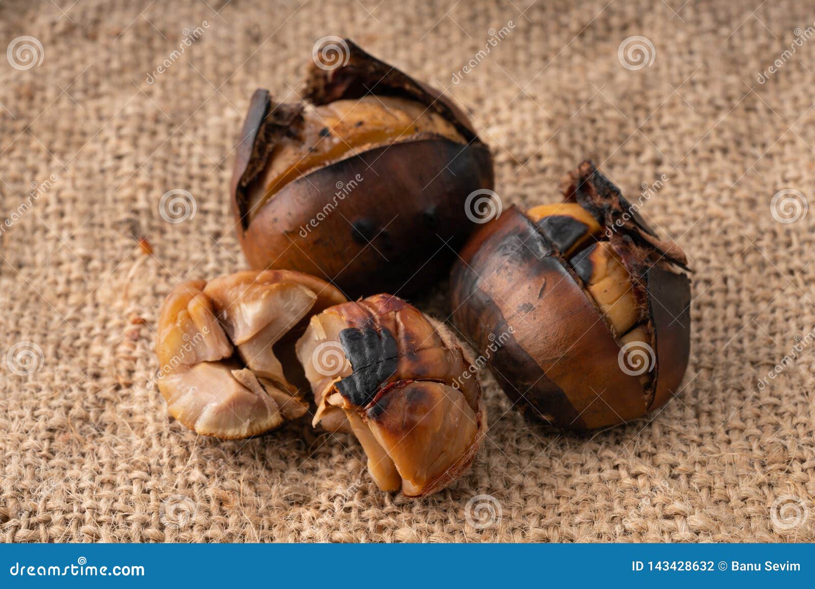 Roasted Chestnut with Shell Stock Photo - Image of chestnuts, healthy ...