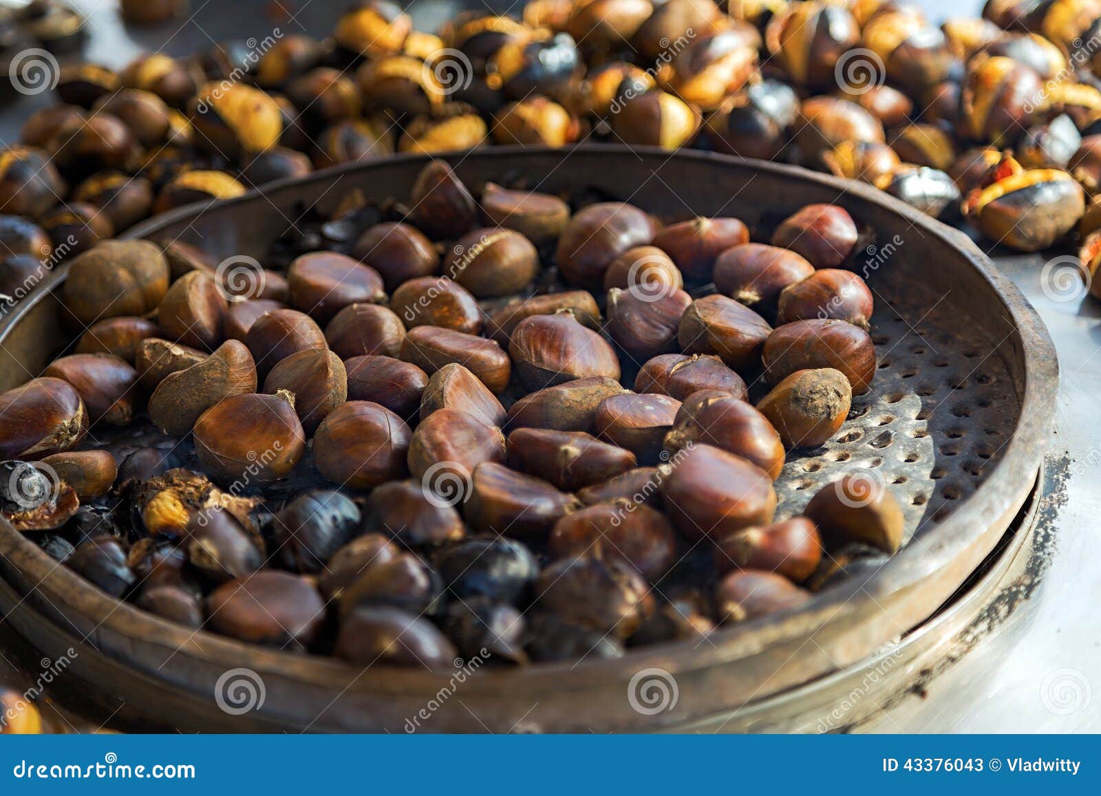 Roasted chestnuts stock image. Image of bright, autumn - 43376043