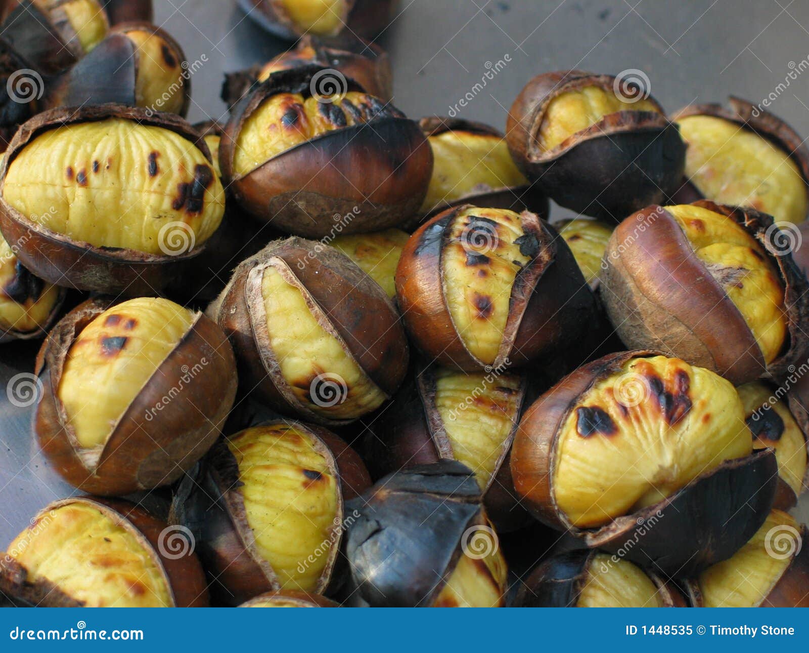 Roasted chestnuts closeup stock image. Image of roasted - 1448535