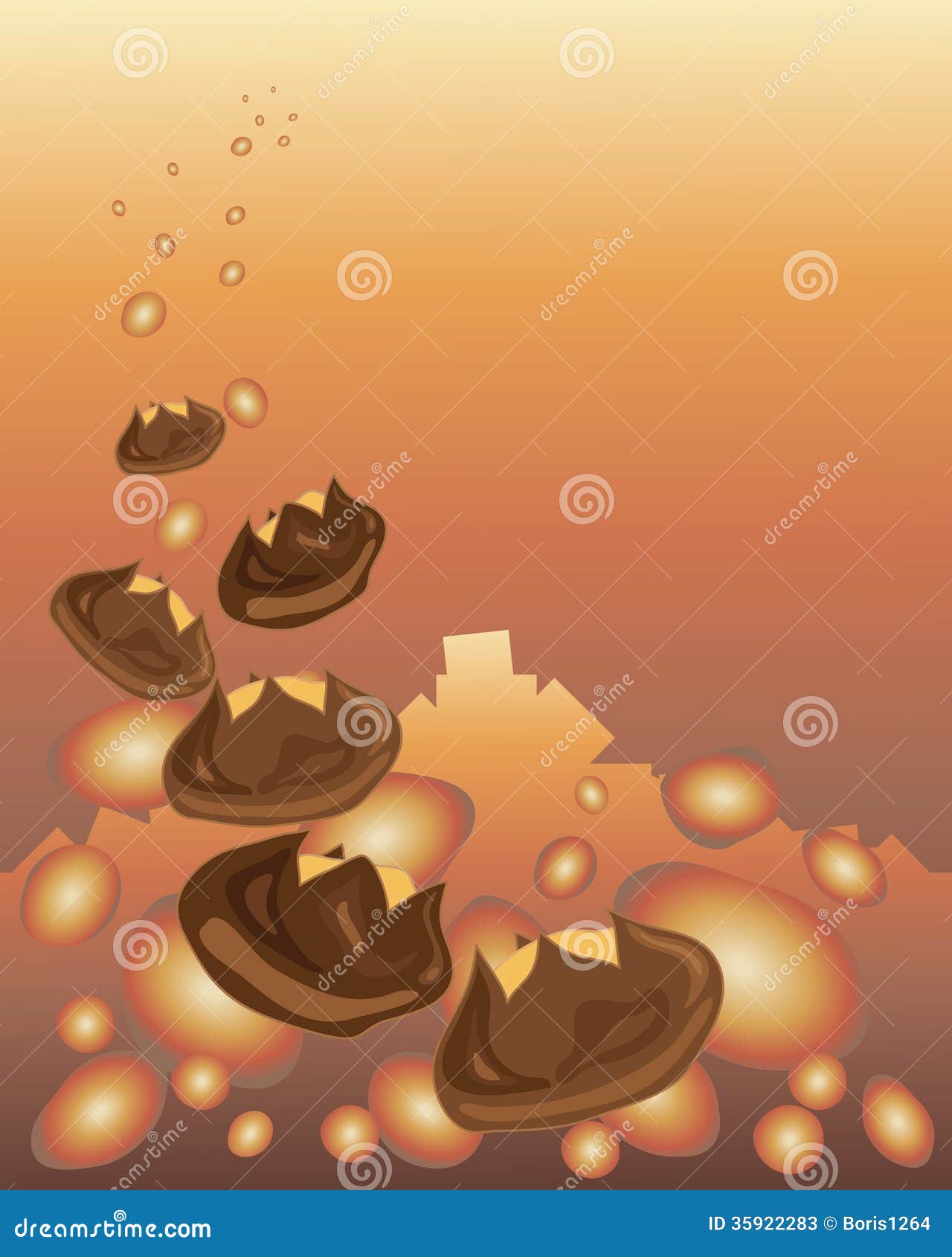 Roasted chestnuts stock vector. Illustration of flame - 35922283