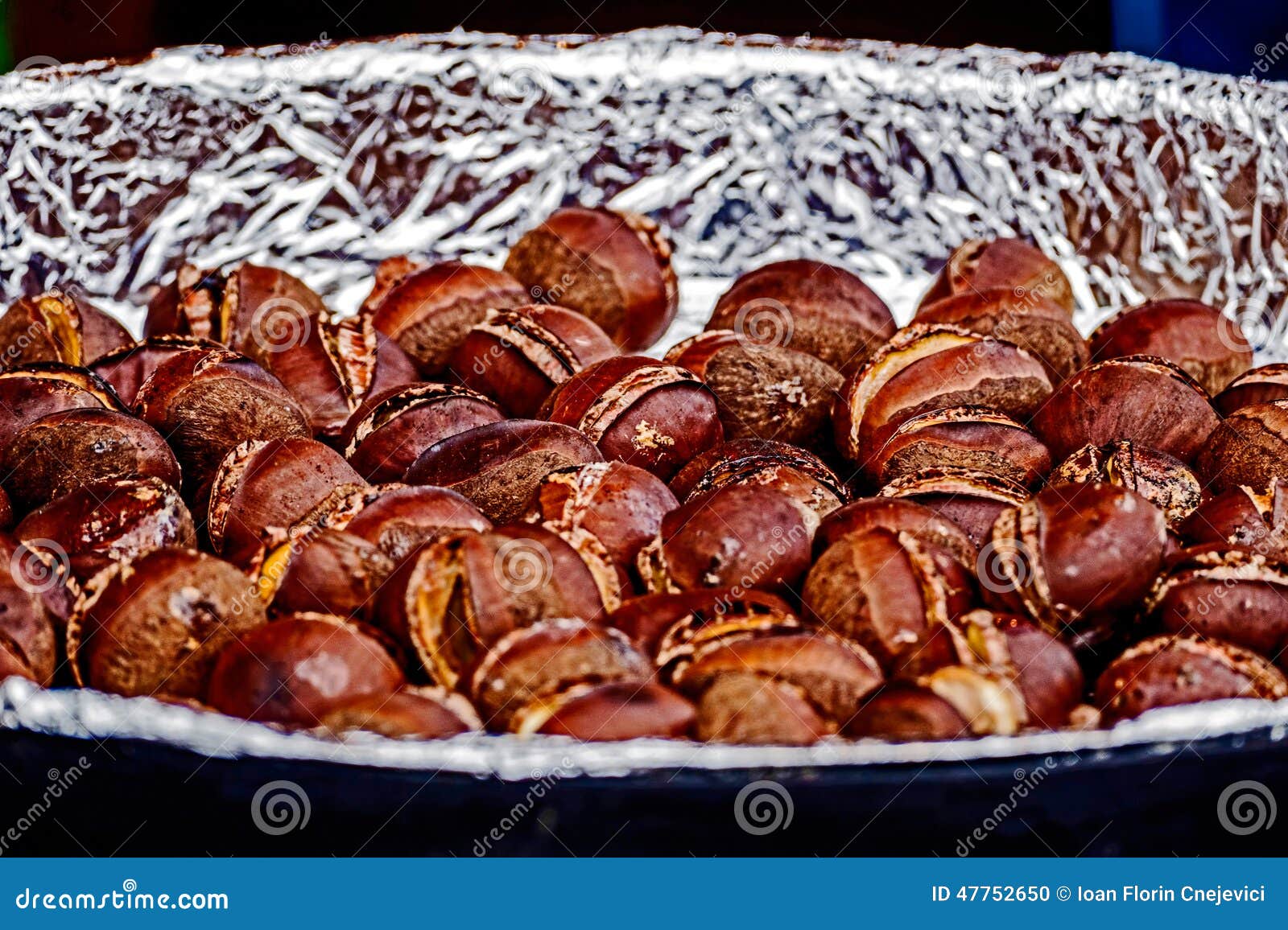 Roasted Chestnuts in a Large Bowl Stock Photo - Image of roasting, seed ...