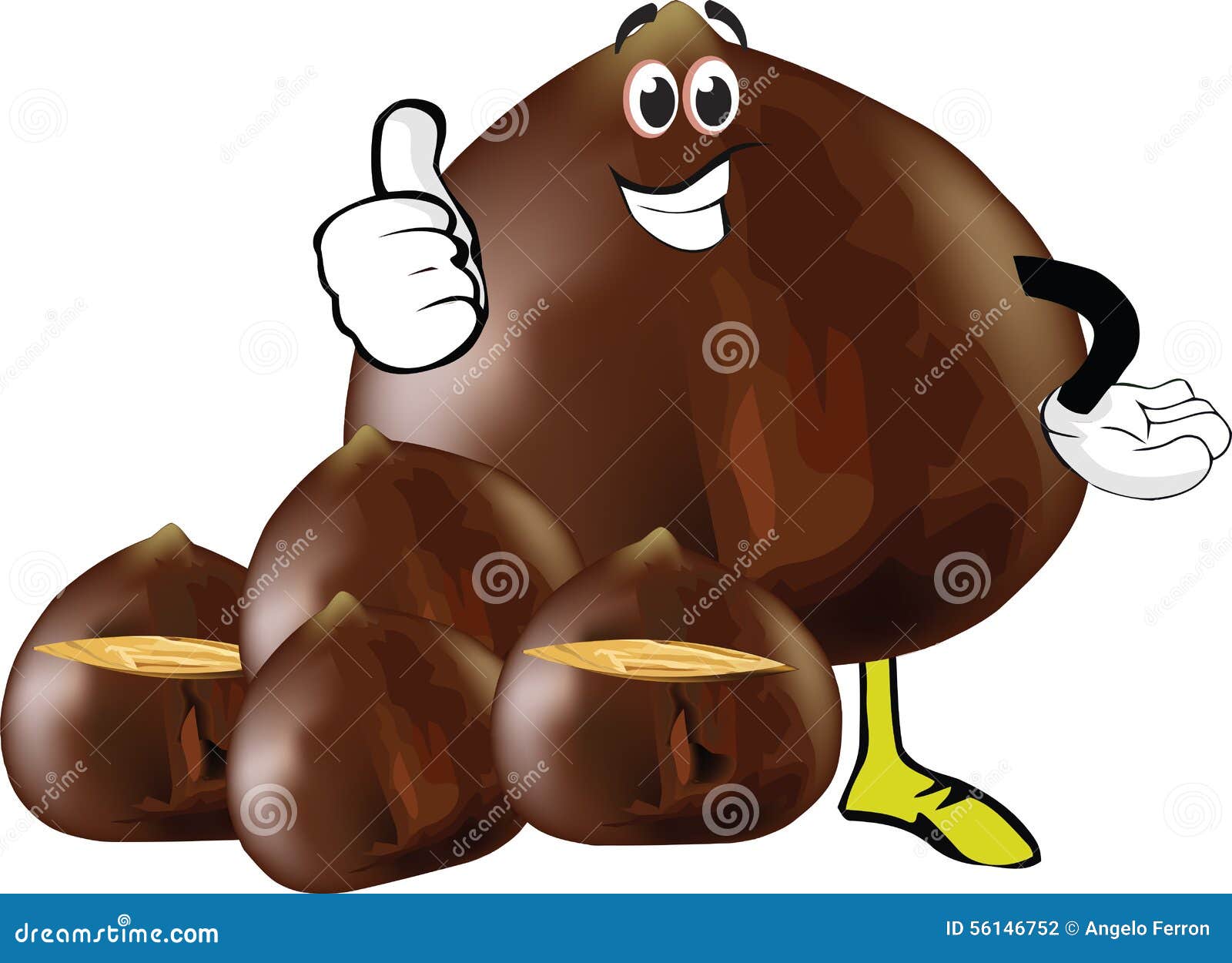 Roasted chestnuts stock vector. Illustration of autumn - 56146752