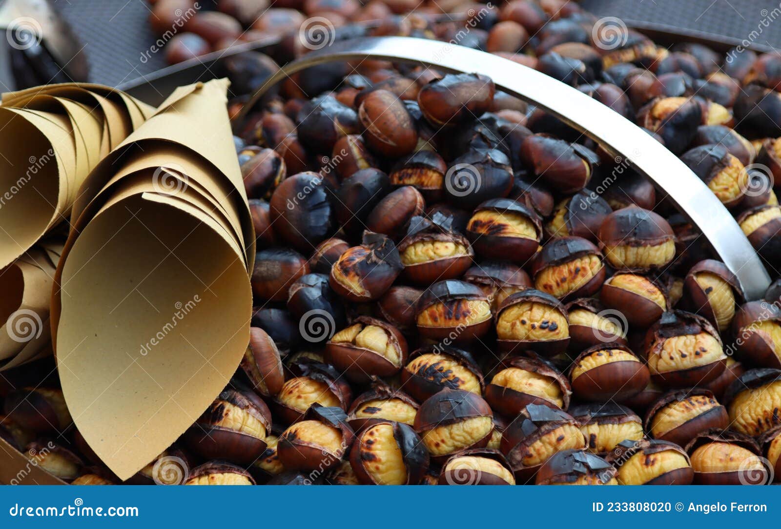 Roasted Chestnuts Roasted and Open Chestnuts for Sale Sale Stock Photo ...