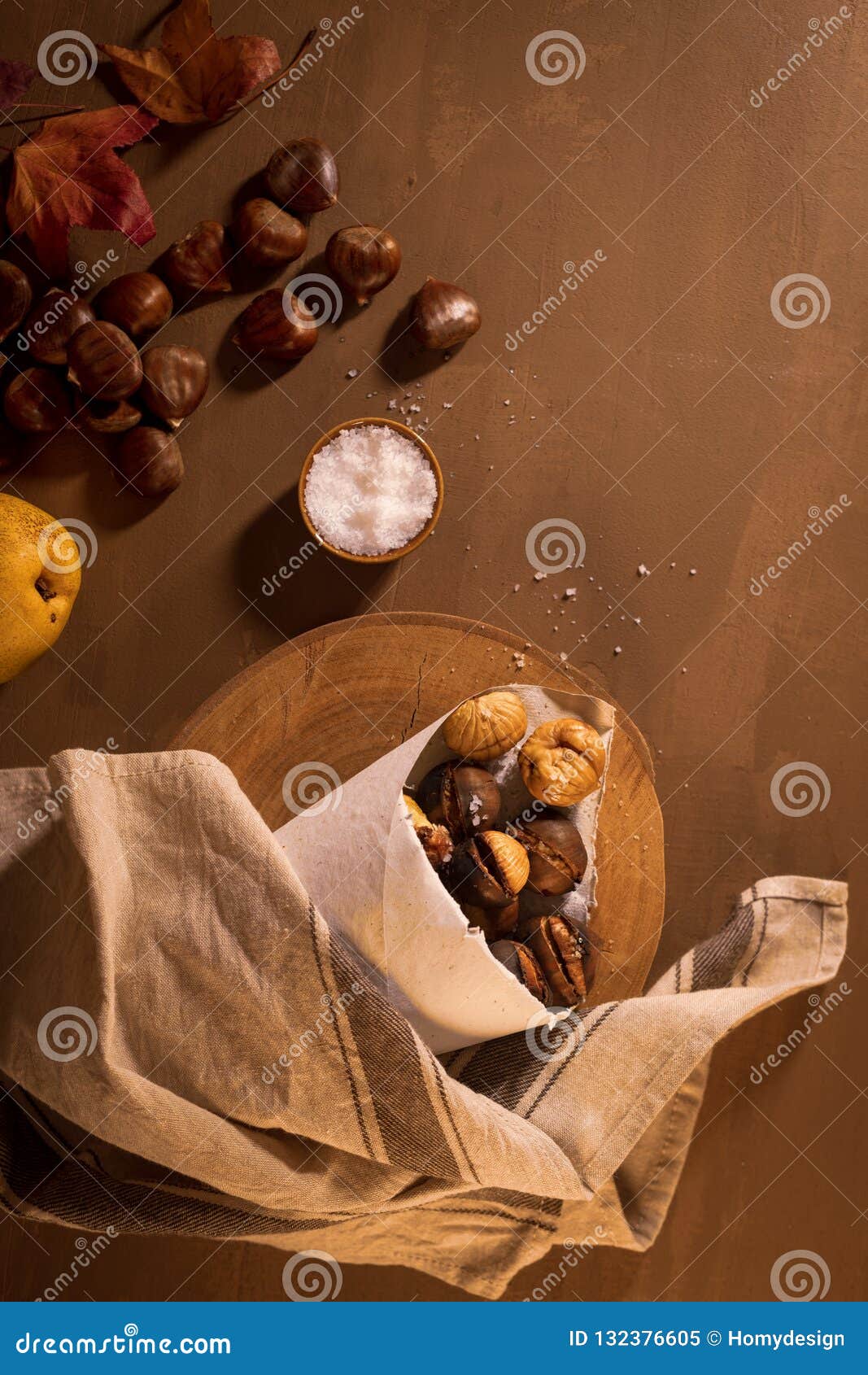 Roasted Chestnuts in a Paper Cone Stock Image - Image of cone, dessert ...