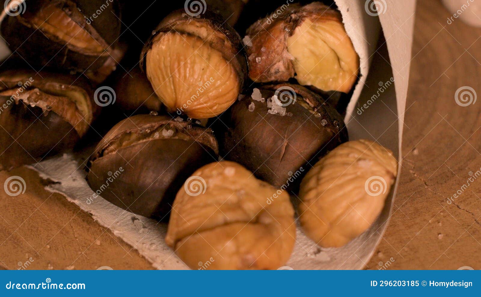 Roasted Chestnuts in a Paper Cone Stock Image - Image of diet, cookery ...