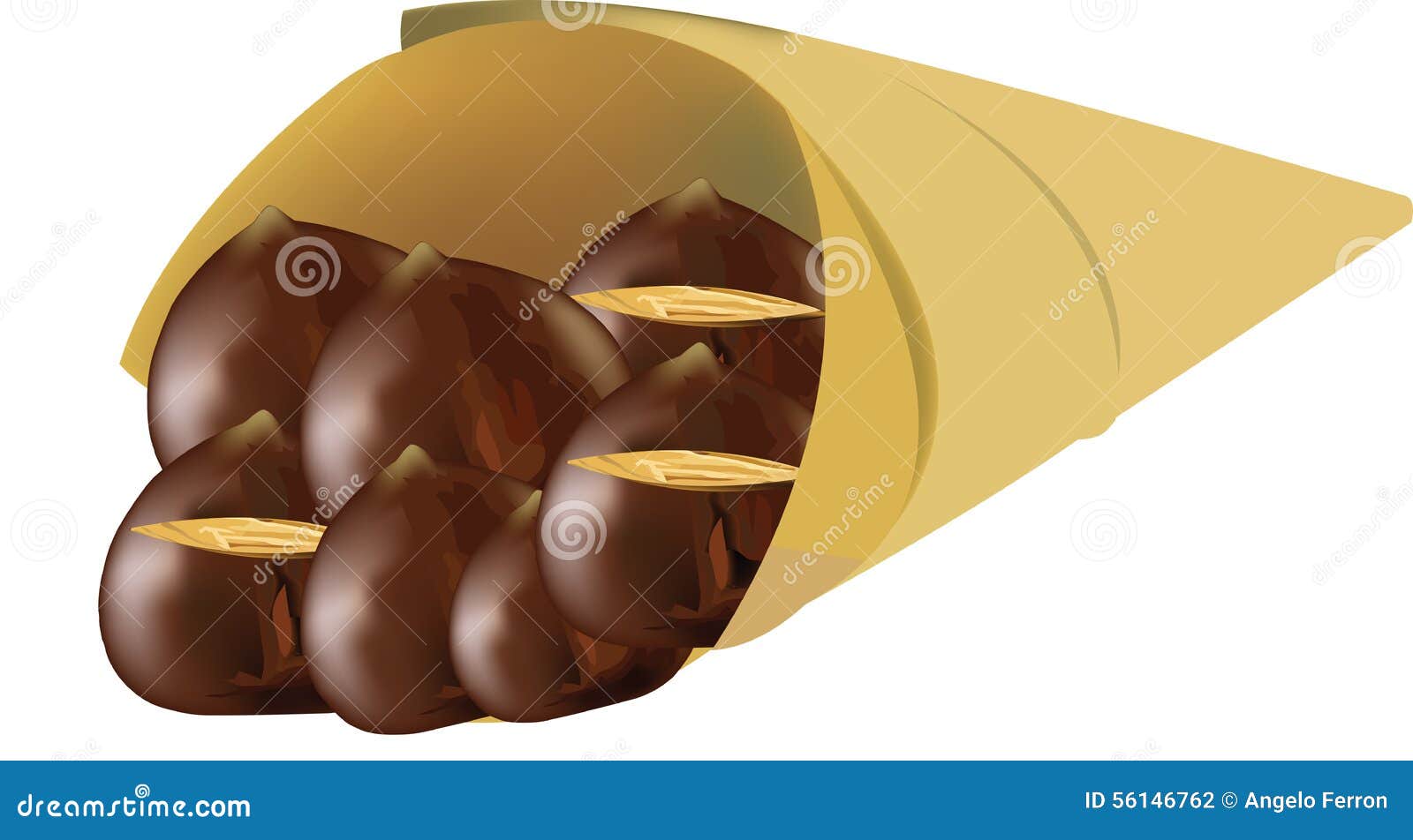 Roasted chestnuts stock vector. Illustration of berries - 56146762