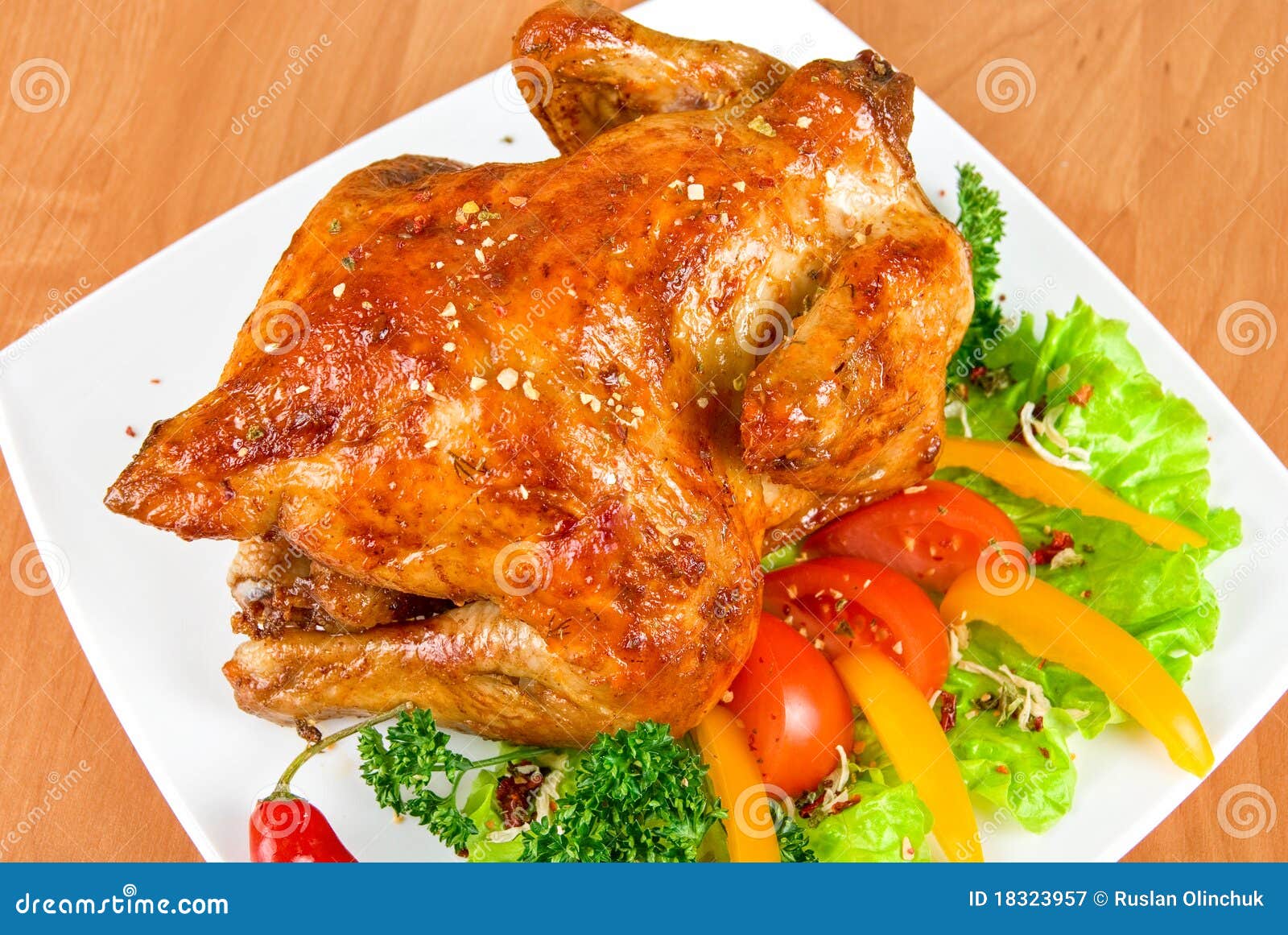 Roasted chicken stock image. Image of garnish, cooked - 18323957