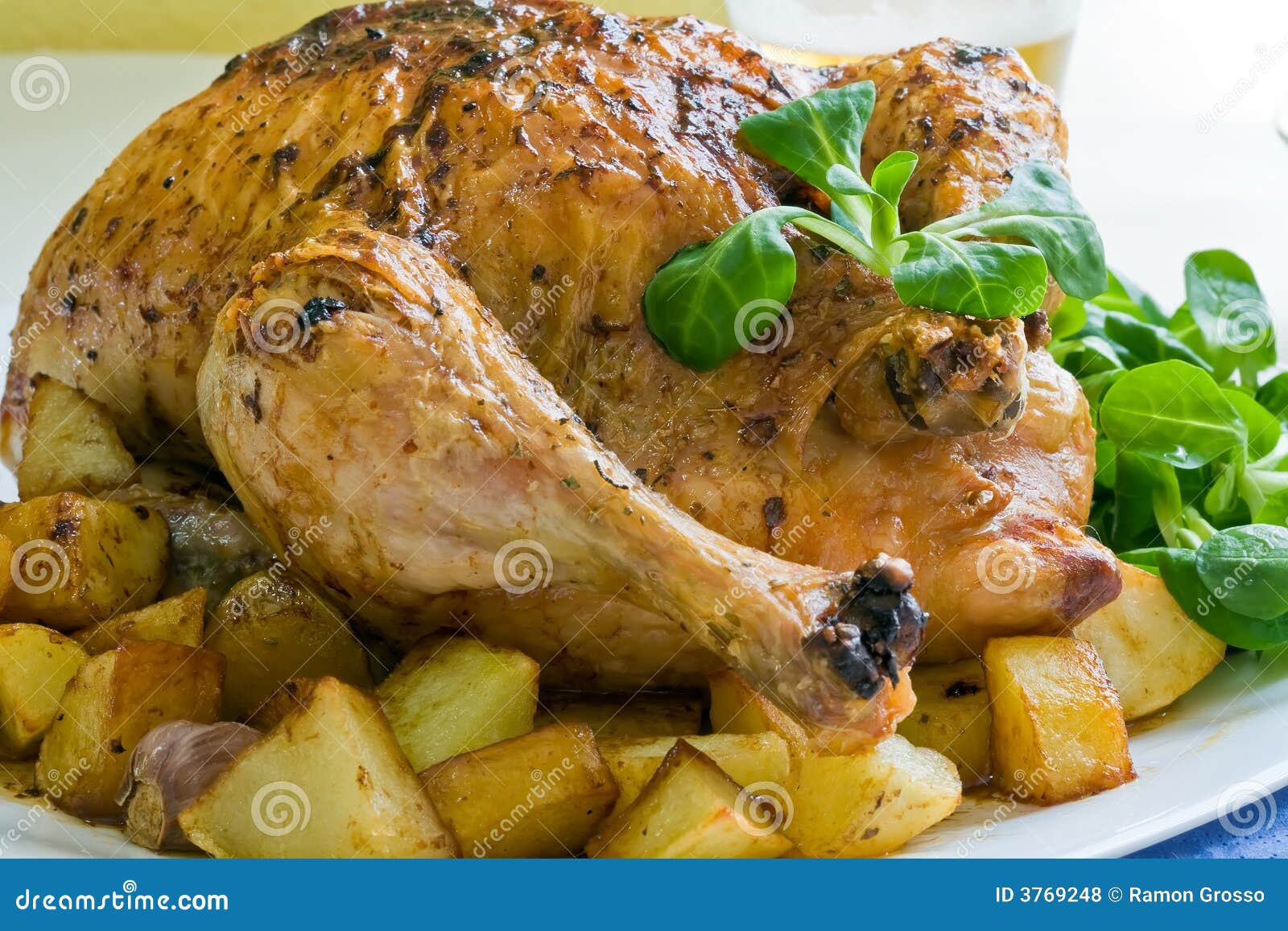 Roasted chicken stock photo. Image of roast, drink, grilled - 3769248