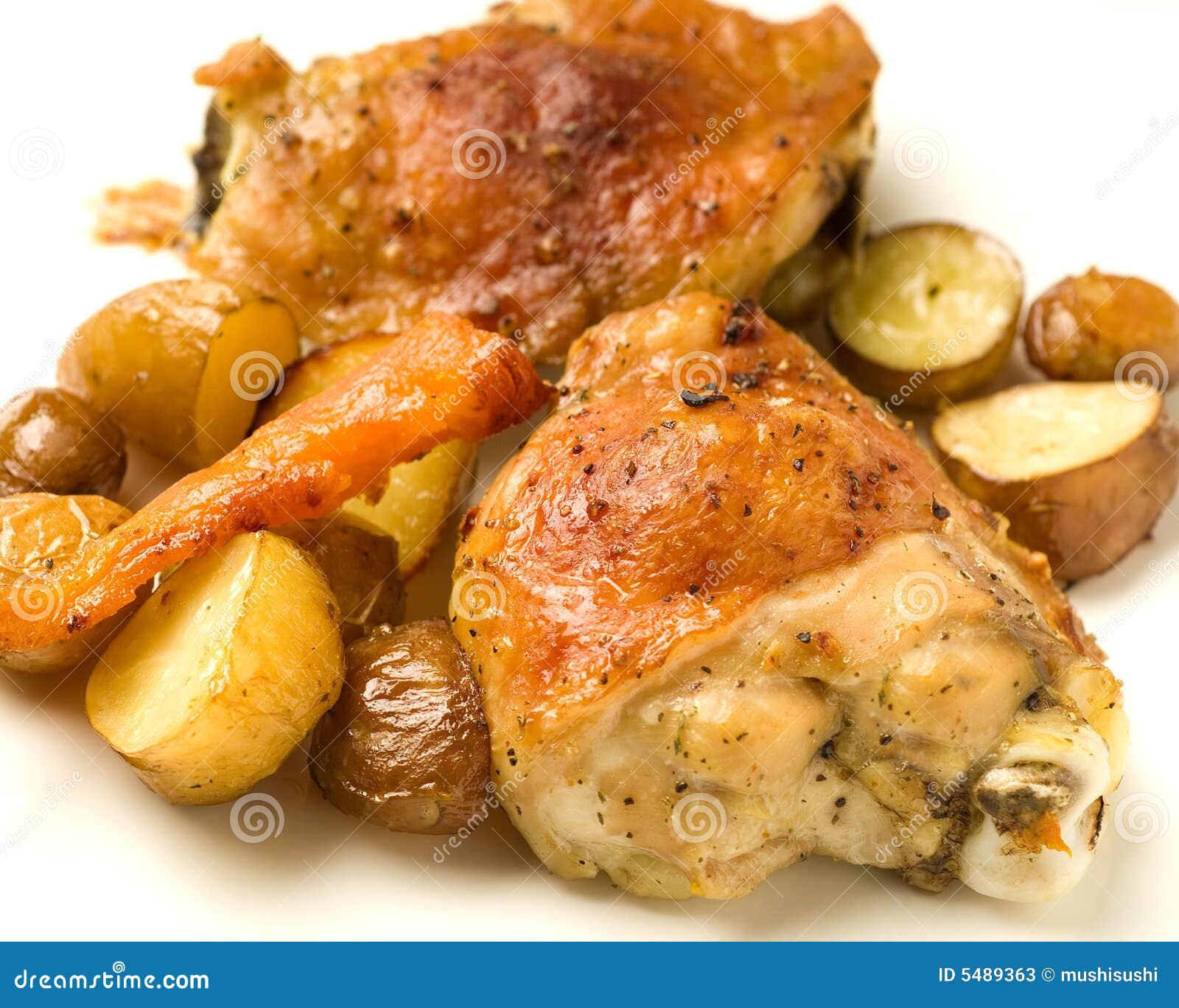 Roasted chicken stock image. Image of delicious, potatoe - 5489363