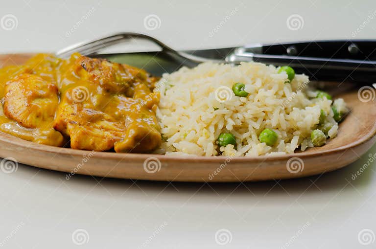 Roasted Chicken Breast Pieces In A Mildly Spiced Coconut Curry Sauce