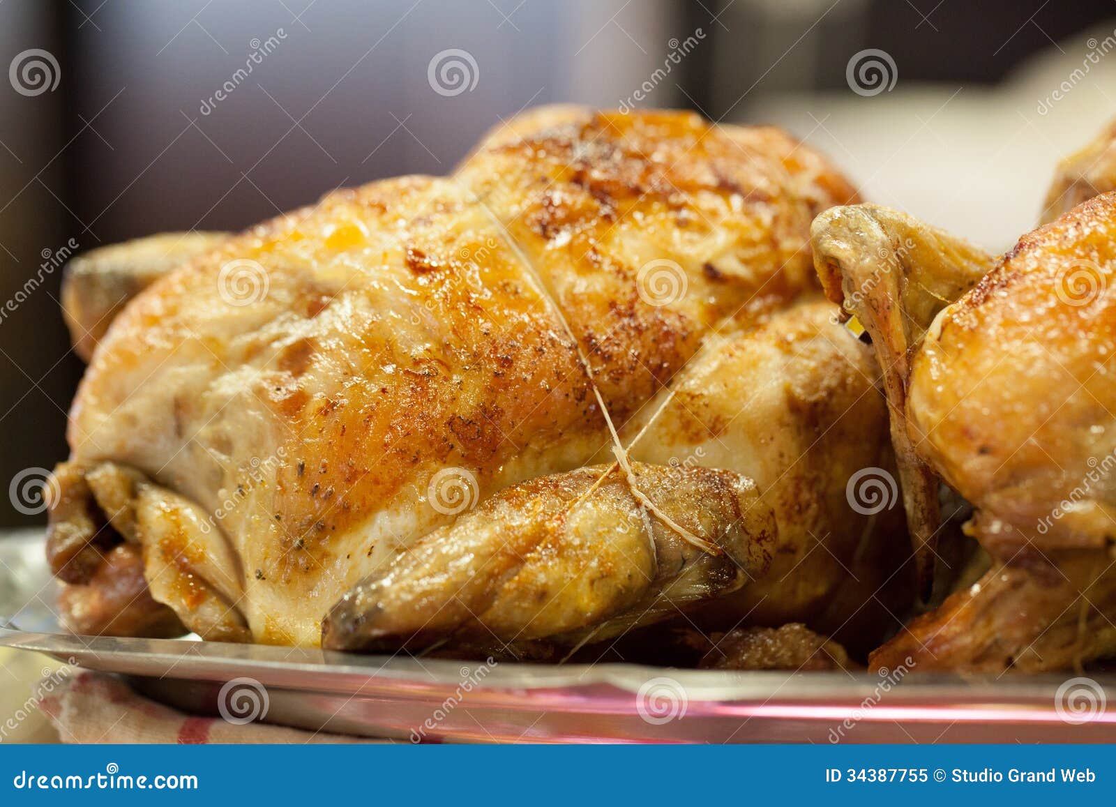 Roasted Chicken at the Butcher Stall Stock Image - Image of caterer ...