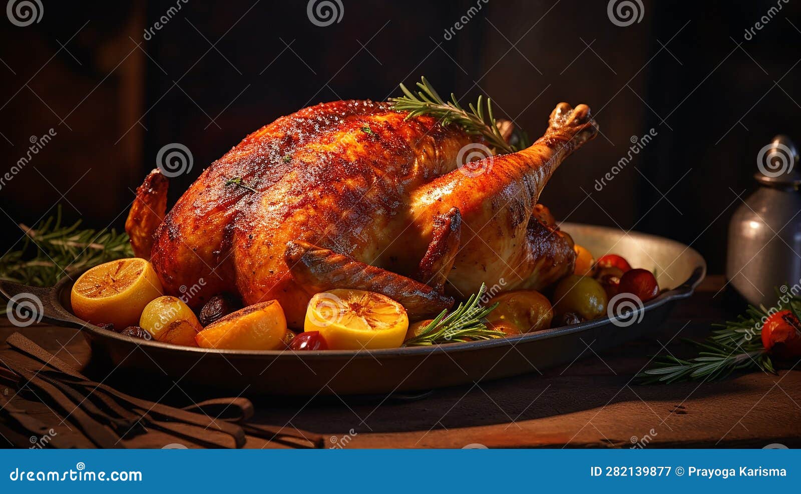 Roasted Chicken with Crispy Golden Skin, Generated by Artificial ...