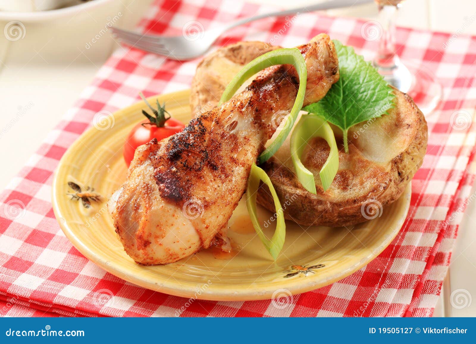 Roasted chicken drumstick stock image. Image of baked - 19505127
