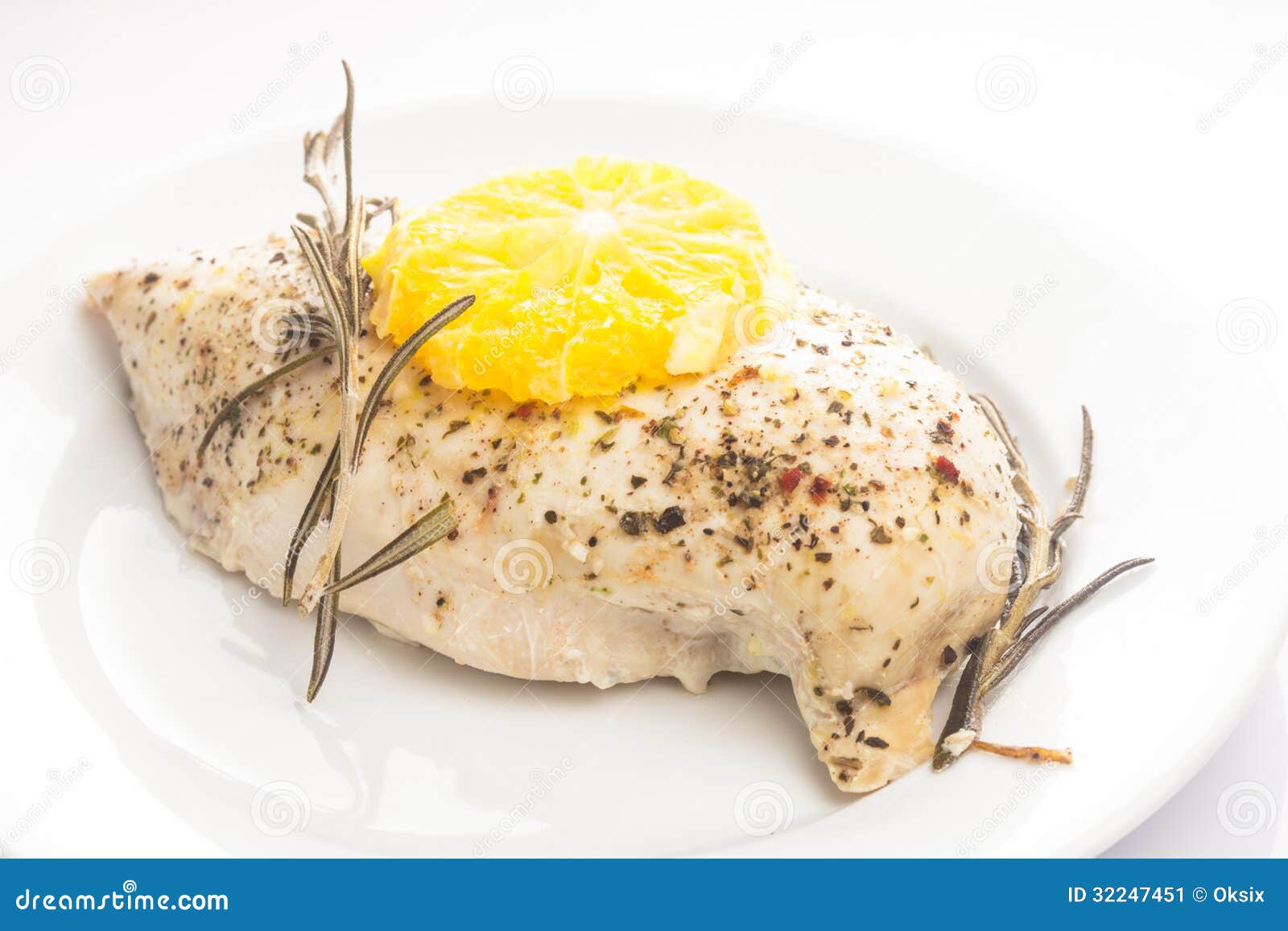 Roasted chicken fillet stock image. Image of fried, herbs - 32247451