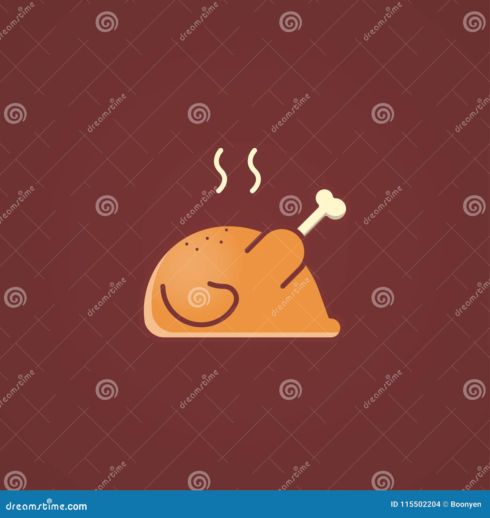 Roasted Chicken Icon, Vector Sign Logo Illustration Stock Vector ...