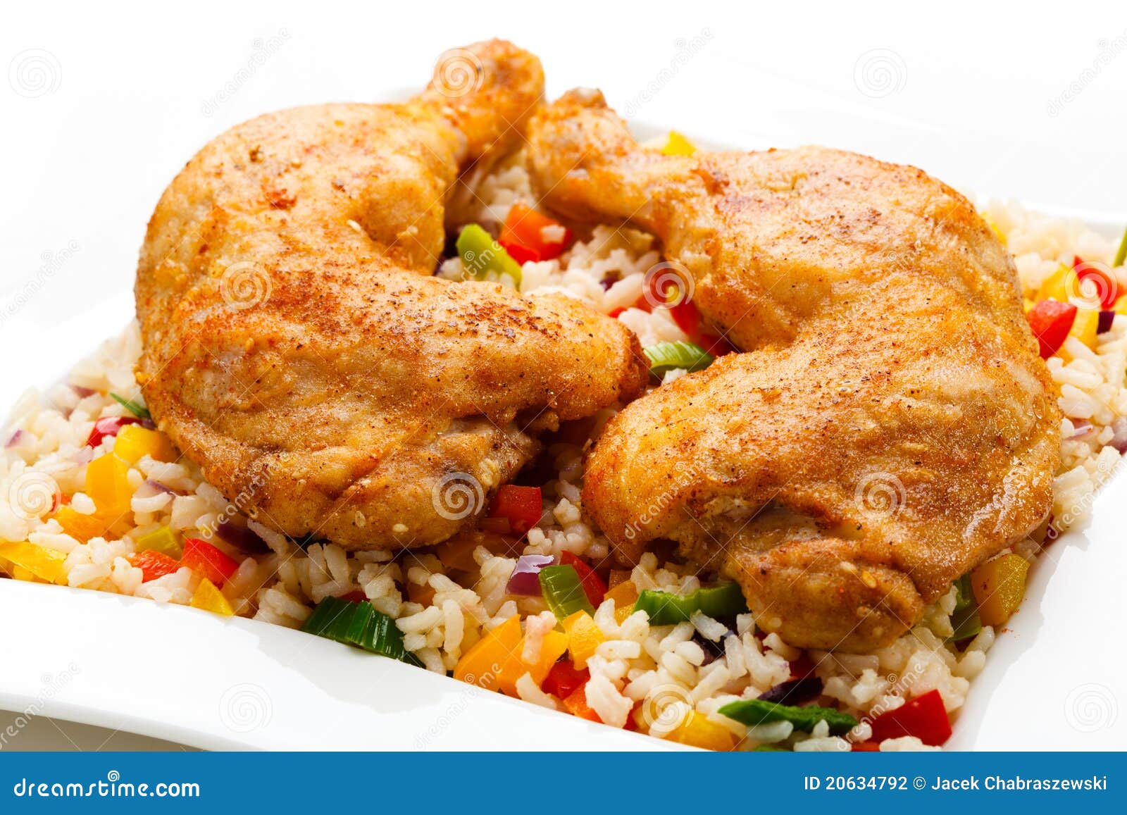 Roasted chicken legs stock photo. Image of chips, delicious - 20634792