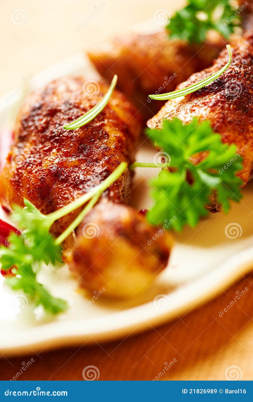 Roasted Chicken Legs on a Plate Stock Image - Image of meat, chicken ...