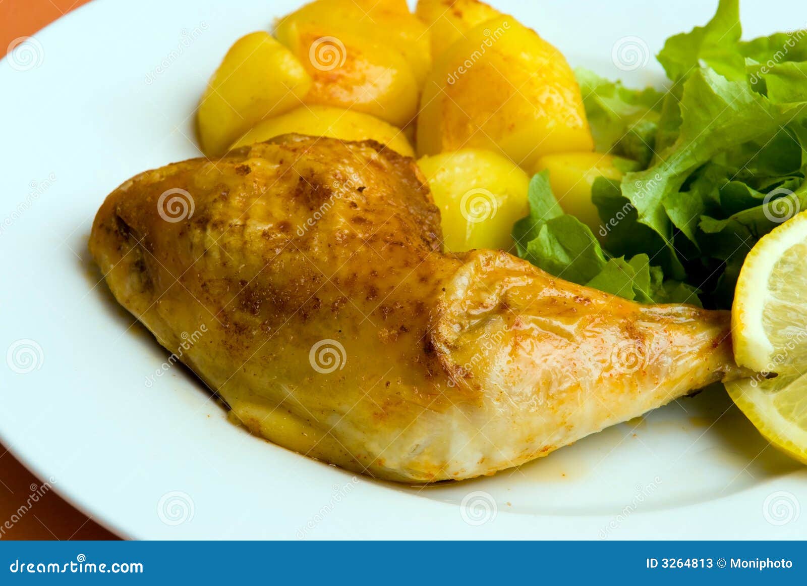 Roasted Chicken Legs with Pota Stock Image - Image of hungry, close ...