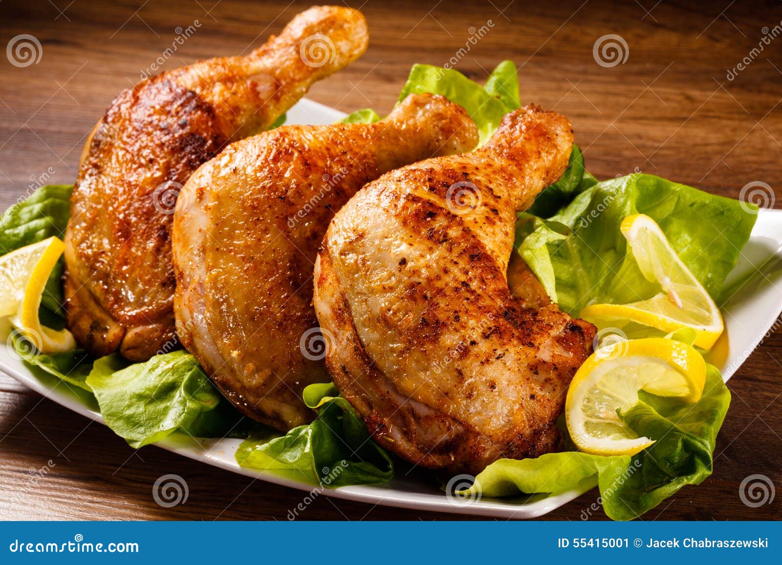 Roasted chicken legs stock image. Image of animal, basil - 55415001