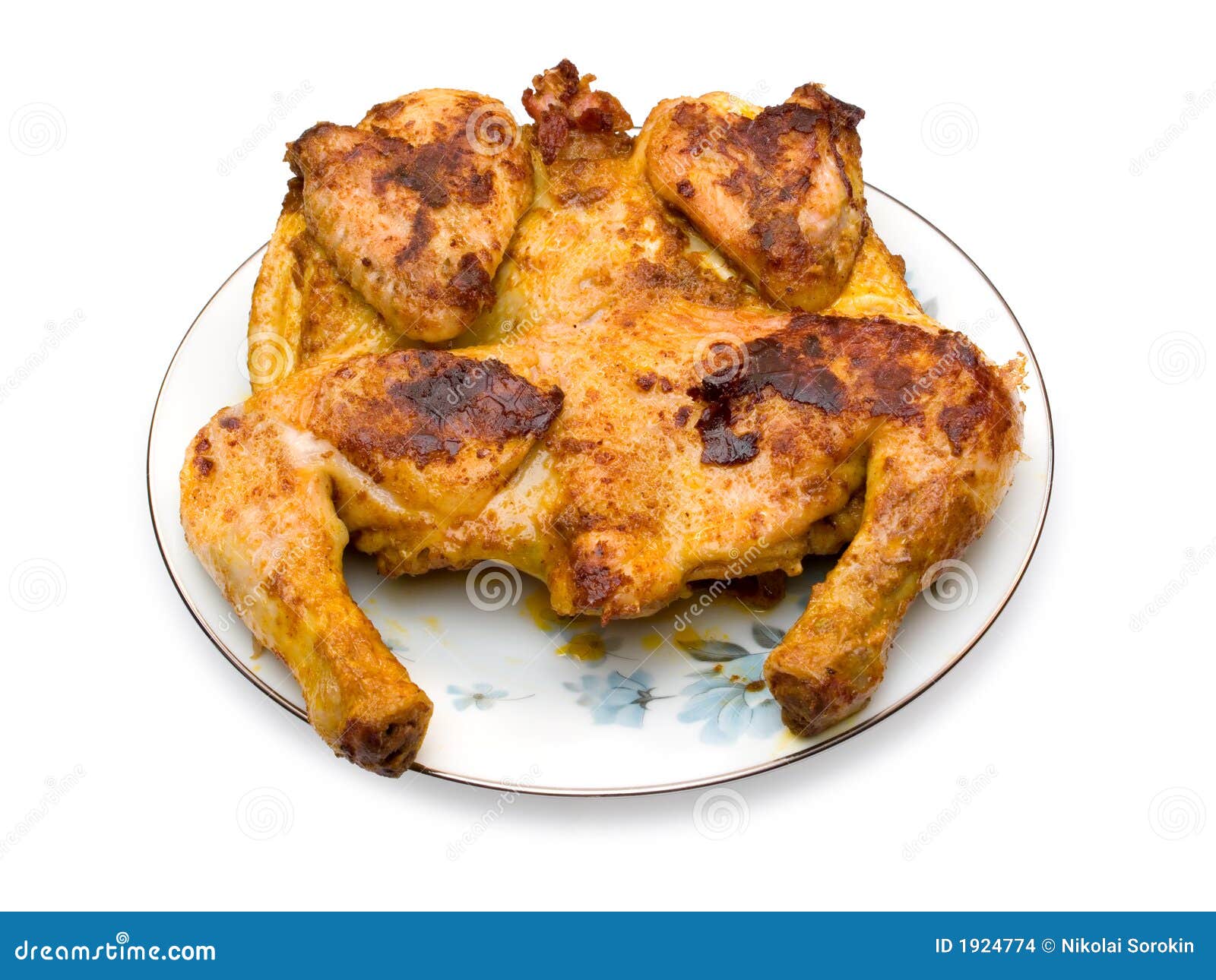 Roasted chicken on plate stock photo. Image of meat, health - 1924774