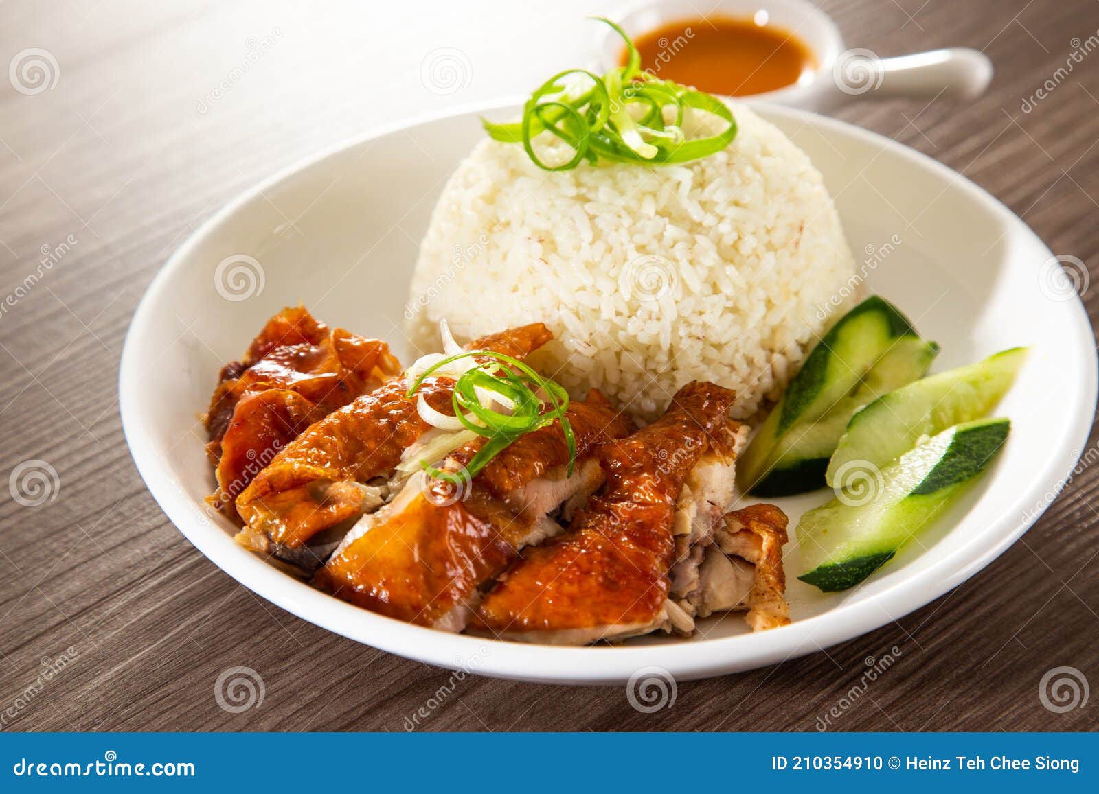 Roasted Chicken Rice from a Hawker Stall Stock Photo - Image of ...