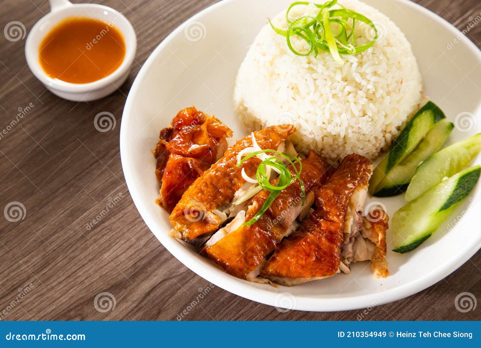 Roasted Chicken Rice from a Hawker Stall Stock Image - Image of lunch ...